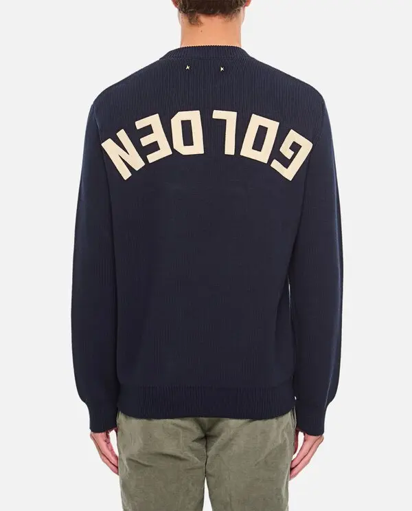 GOLDEN GOOSE Crew-neck Sweatshirt With Applied Patch Detail