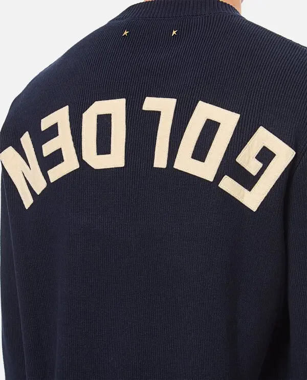 GOLDEN GOOSE Crew-neck Sweatshirt With Applied Patch Detail