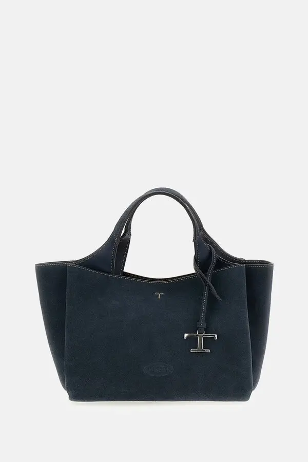 TOD'S Borsa Apa 2 Manici Mini Suede - Blu