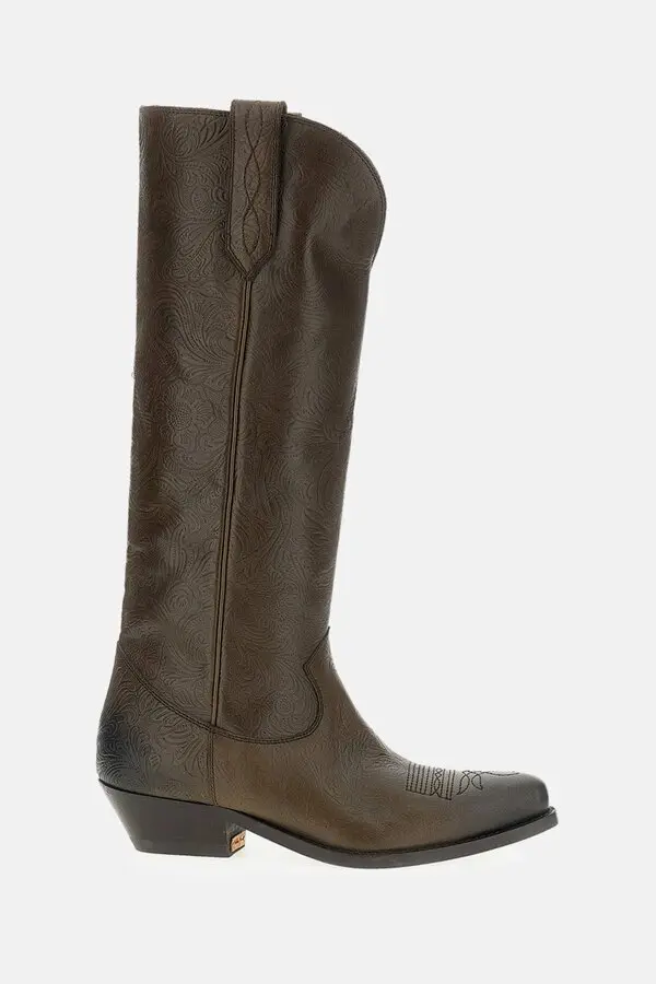 GOLDEN GOOSE Wish Star Texan Boots In Leather