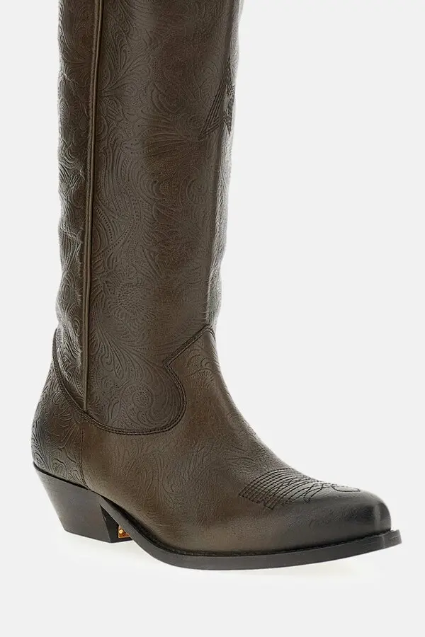 GOLDEN GOOSE Wish Star Texan Boots In Leather