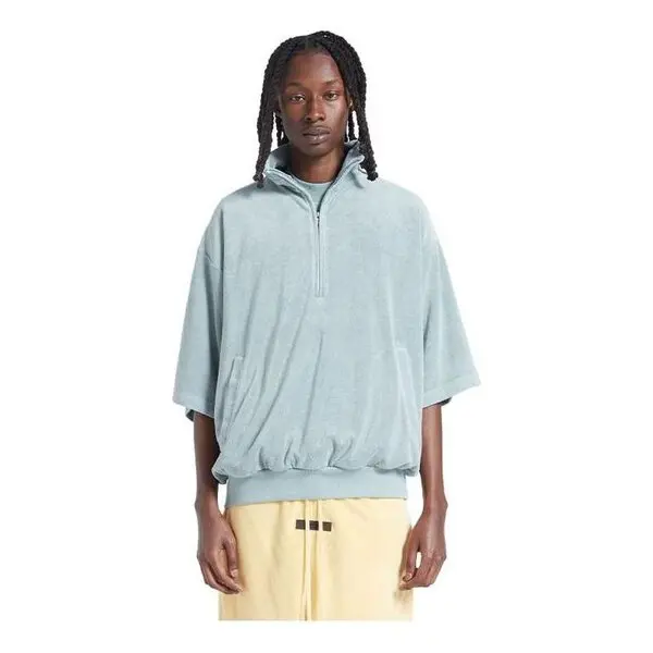 Fear Of God Halfzip 3 Short Sleeve Boxy Polo T-shirt - Sky Blue