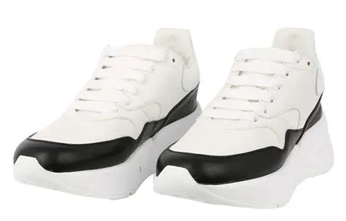 Alexander McQueen Oversized Runner In Nappa Calf Leather 'white Black