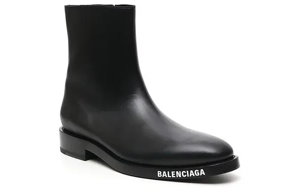 Balenciaga Logo Ankle Boots 'black