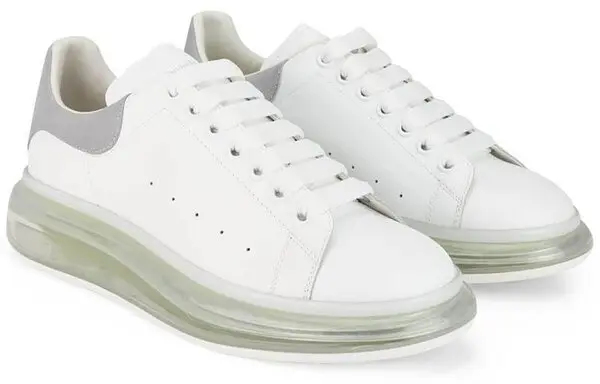 Alexander McQueen Oversized Sneaker 'transparent Sole White Gunmetal