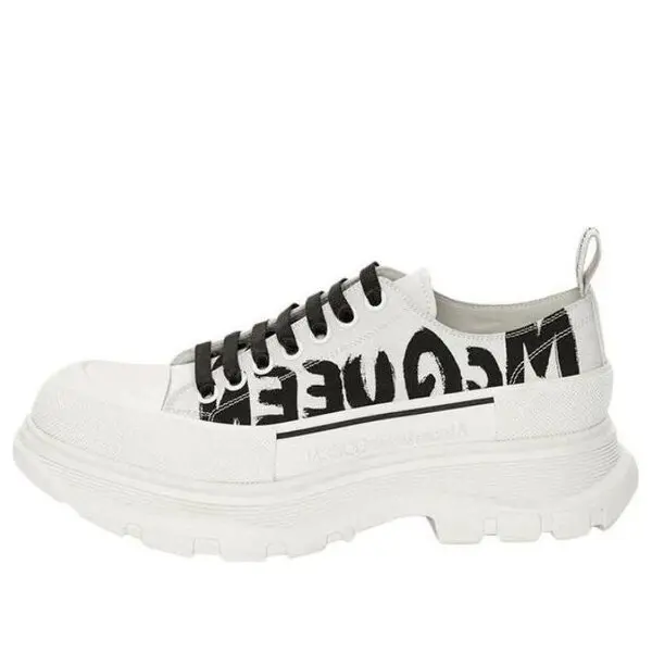 Alexander McQueen Tread Slick Low Canvas Graffiti Sneakers