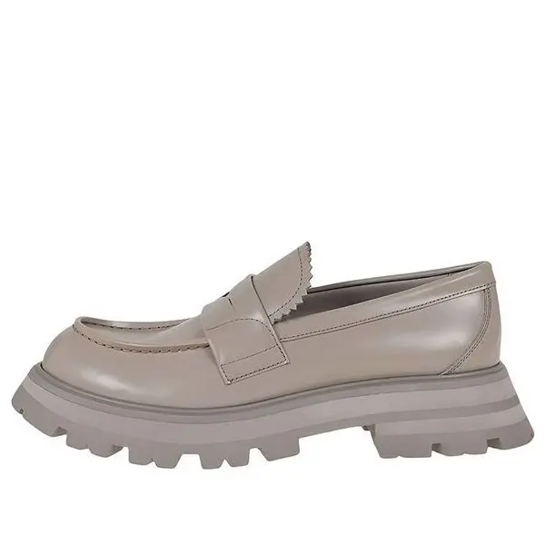 Alexander McQueen Wander Leather Loafers - Brown/grey