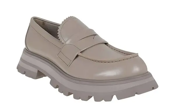 Alexander McQueen Wander Leather Loafers - Brown/grey