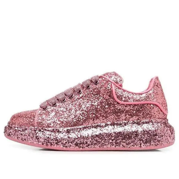 Alexander McQueen Larry Oversized Glittered Sneakers - Rose Pink