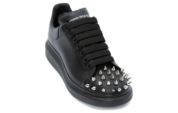 Alexander McQueen Leather Spike Larry Sneakers