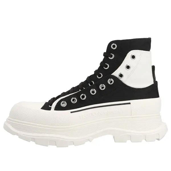 Alexander McQueen Tread Slick High Top Zip Up Boots - Black/white
