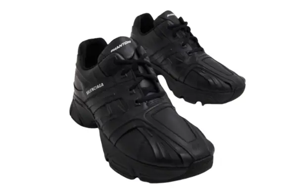 Balenciaga Phantom Leather Sneakers - Black