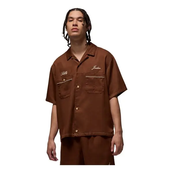 JORDAN X Solefly Barista Shirt 'baroque Brown - Cacao Wow/fossil