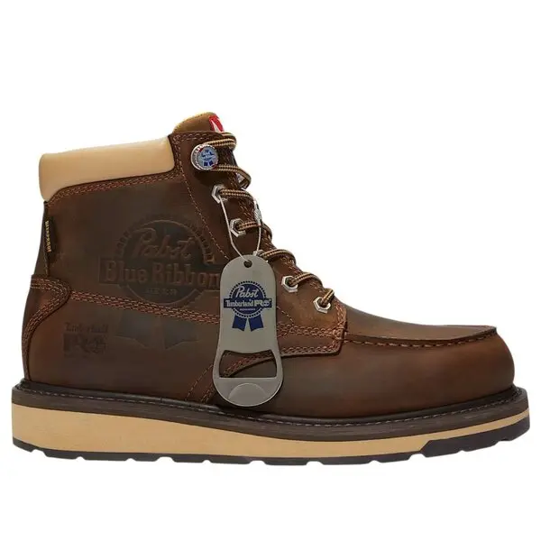 Timberland X Pabst Blue Ribbon Gridworks 6" Soft Toe Waterproof Work Boot - Brown/wheat