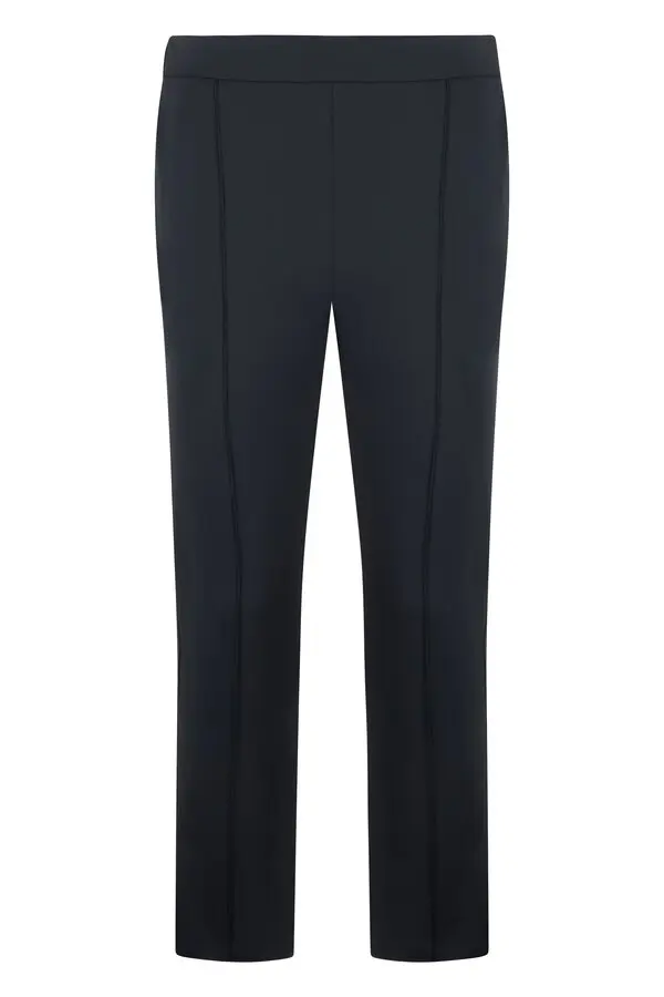Elisabetta Franchi High-waist Slim Straight Fit Cropped Stretch Pants - Black