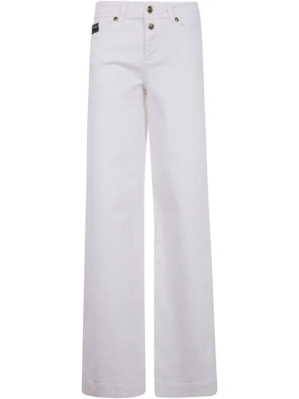Versace Wide Leg Stretch Cotton Blend Pants