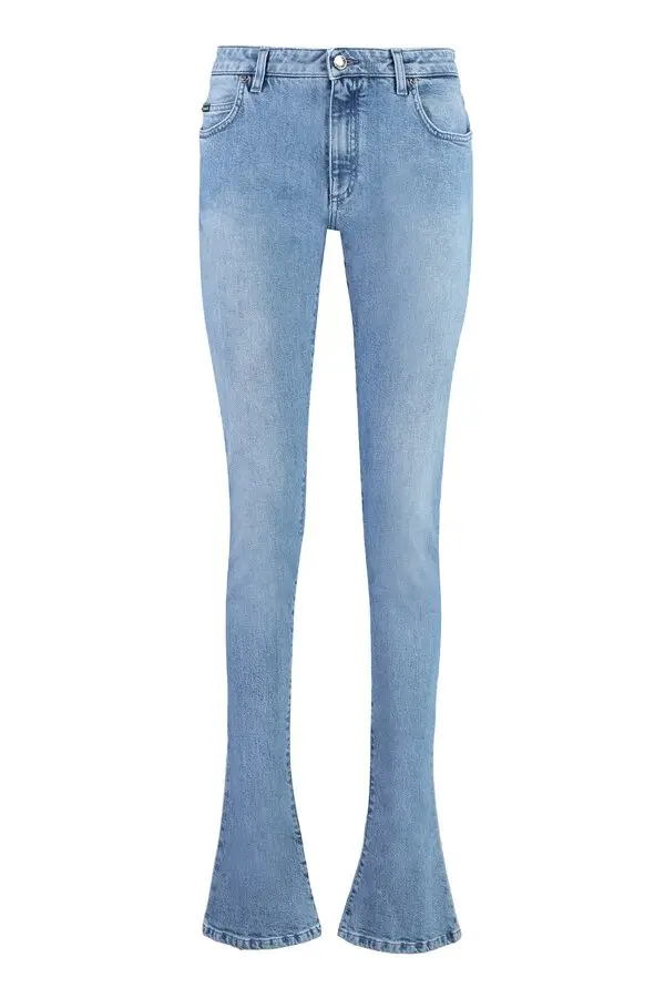 Dolce & Gabbana 5-pocket Jeans With Logo Hardware - Denim