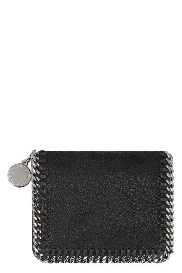 Stella McCartney Falabella Mini Bi-fold Wallet With Snap Coin Purse - Black