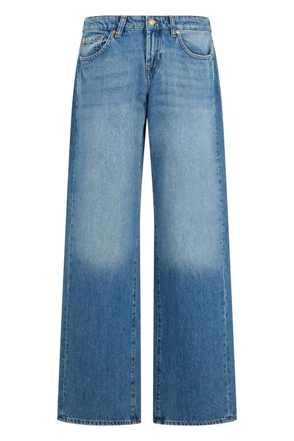 7 For All Mankind Wide-leg Jeans With Easy-adjust Waist Loops - Denim