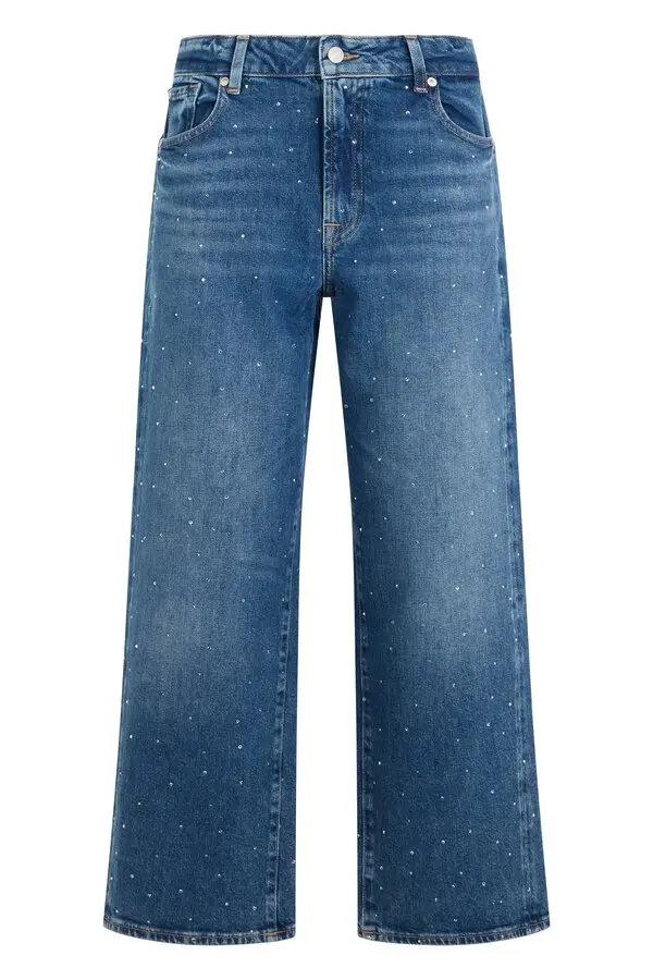 7 For All Mankind High-waist Wide-leg Jeans With Embellishments