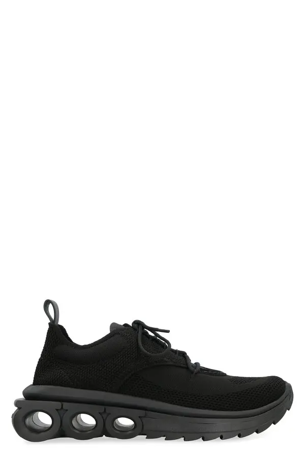FERRAGAMO Nima Mini Leather Running Sneaker - Black