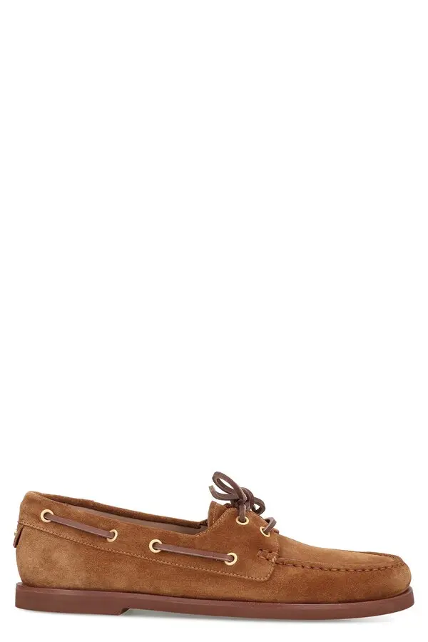 GIANVITO ROSSI Vandée Soft Suede Boat Shoes - Brown
