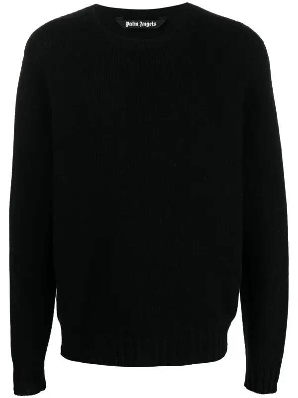 Palm Angels Wool Blend Sweater With Logo Embroidery