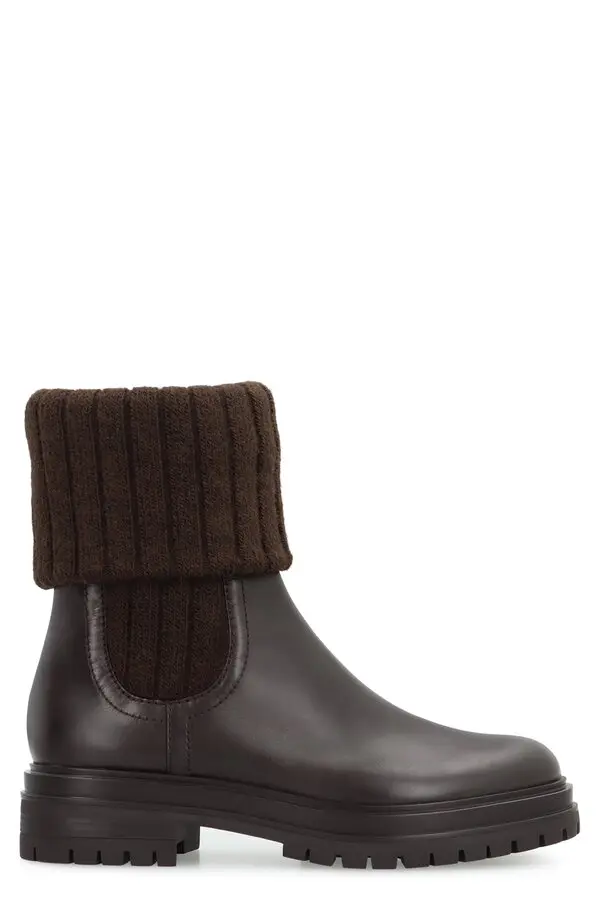 GIANVITO ROSSI Tenney Leather Chelsea Boots