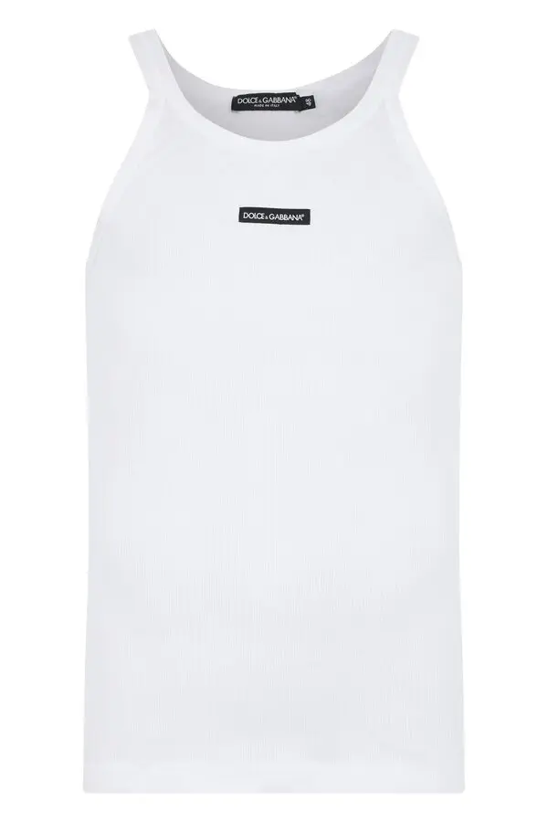 Dolce & Gabbana Logo Ribbed Mini Tank Top