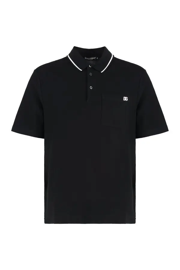 Dolce & Gabbana Cotton Piqué Polo Shirt With Front Pocket