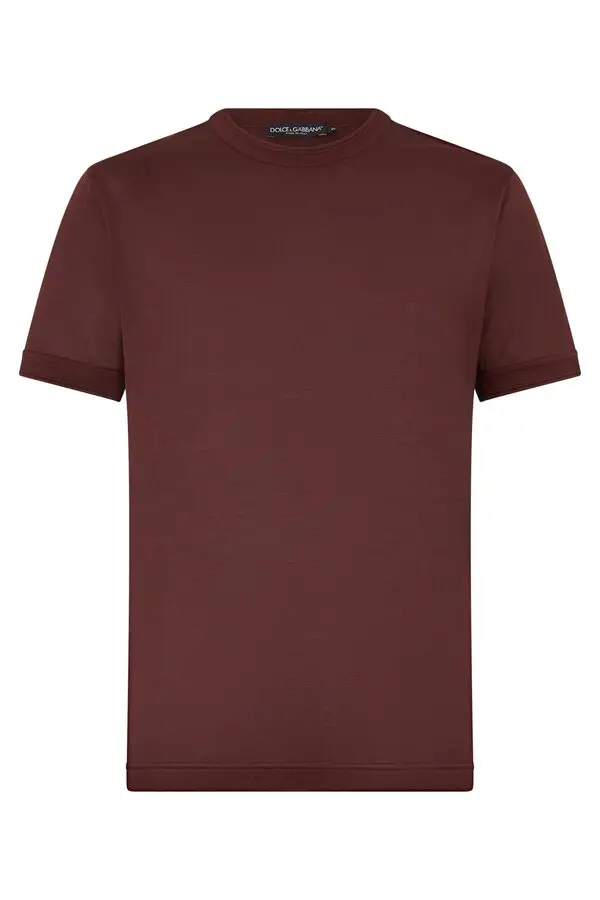 Dolce & Gabbana Essential Silk T-shirt With Short Sleeves And Round Neck - Red