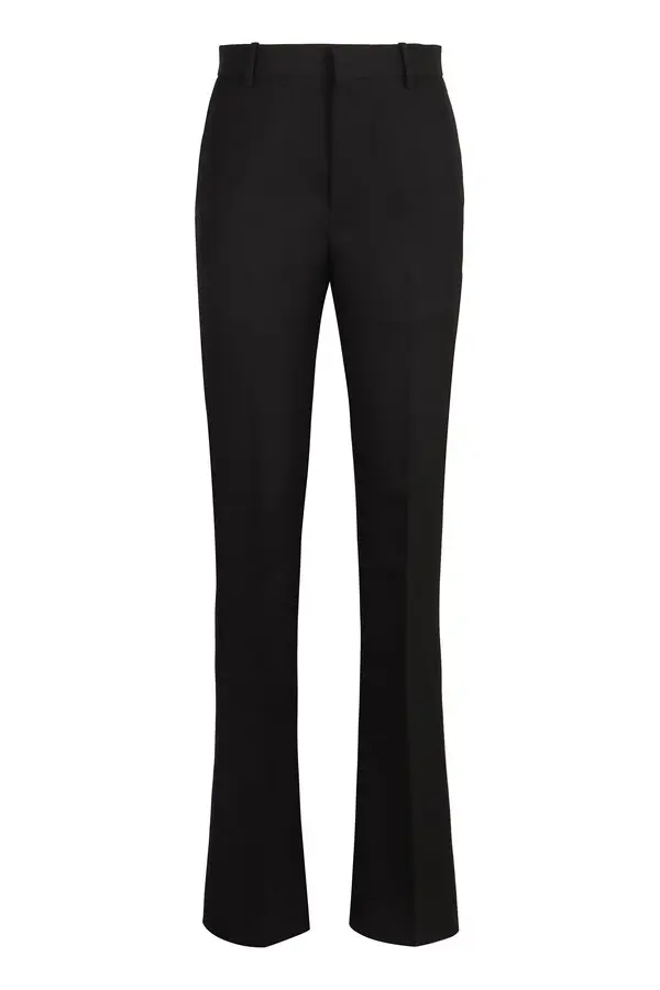 Bottega Veneta Wool Flared Trousers With Back Welt Pocket