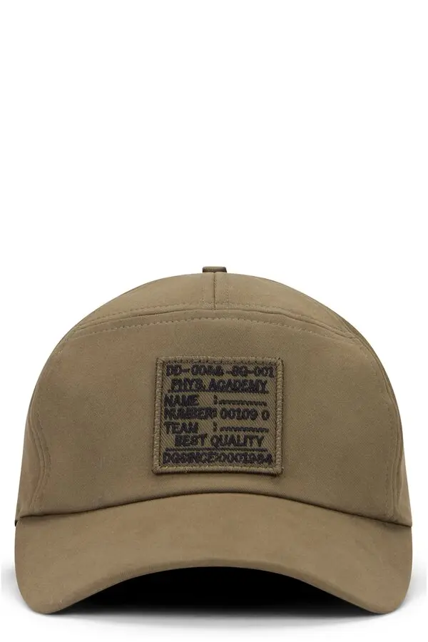 Dolce & Gabbana Cotton Hat With Embroidered Front Graphic And Adjustable Back - Khaki
