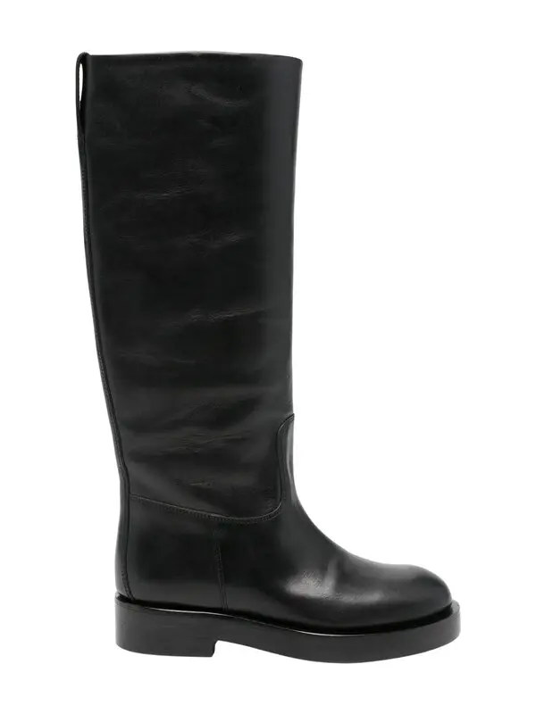 Paris Texas Nappa Leather Flat Ankle Boots With Pull Tab And 20mm Heel