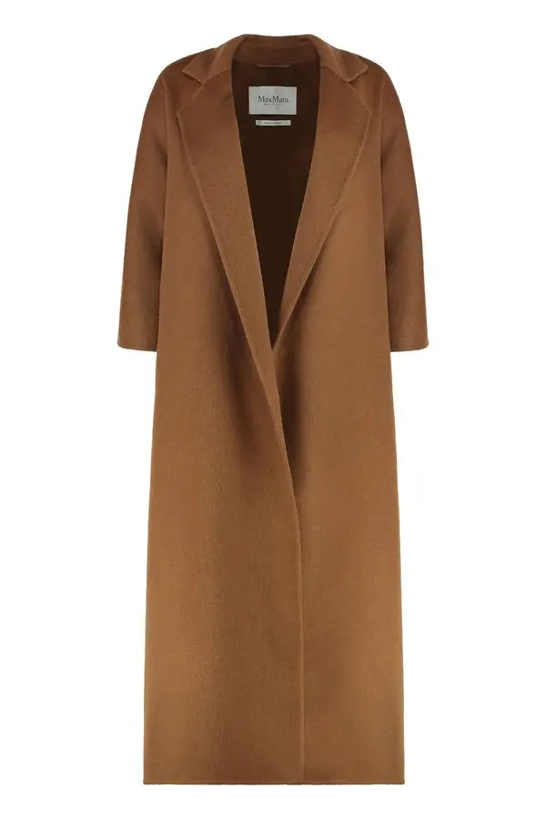 Max Mara Long Camelwool Lapel Jacket - Brown