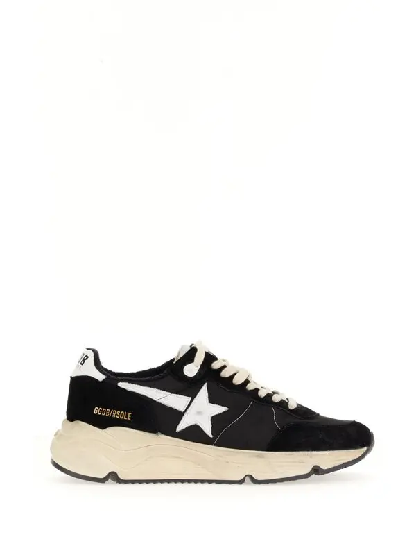 GOLDEN GOOSE Running Sole Sneakers With Suede Toe - Blackwhite