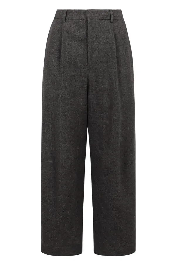 R13 Wide-pleat Wool-blend Trousers With Back Welt Pockets