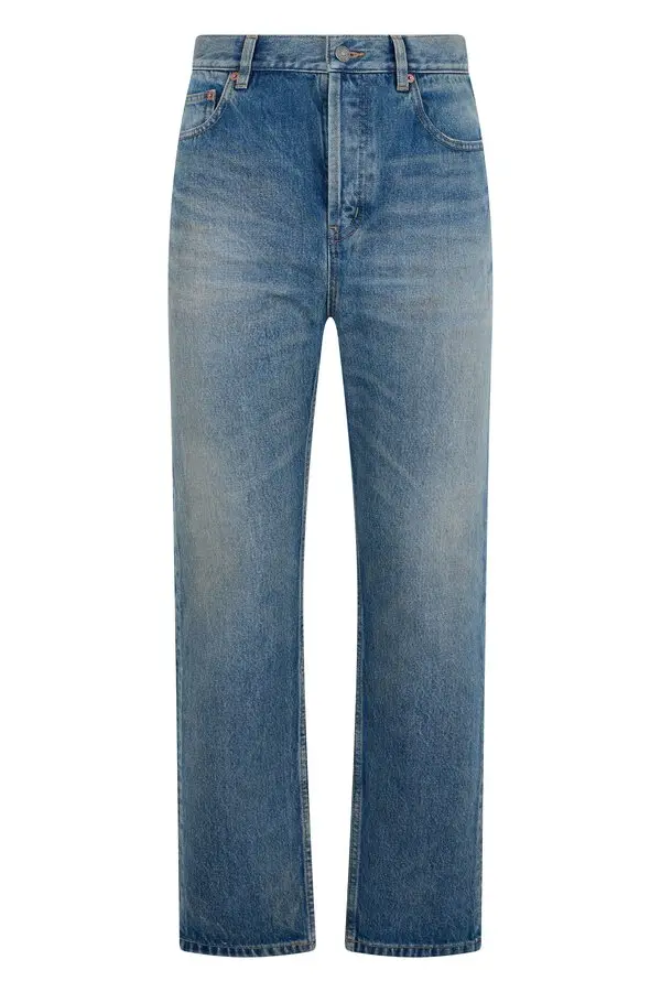 Saint Laurent Cropped Straight-cut Cotton Jeans - Denim