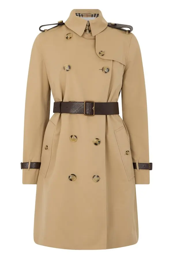 Burberry Double-breasted Cotton Trench Jacket - Beige