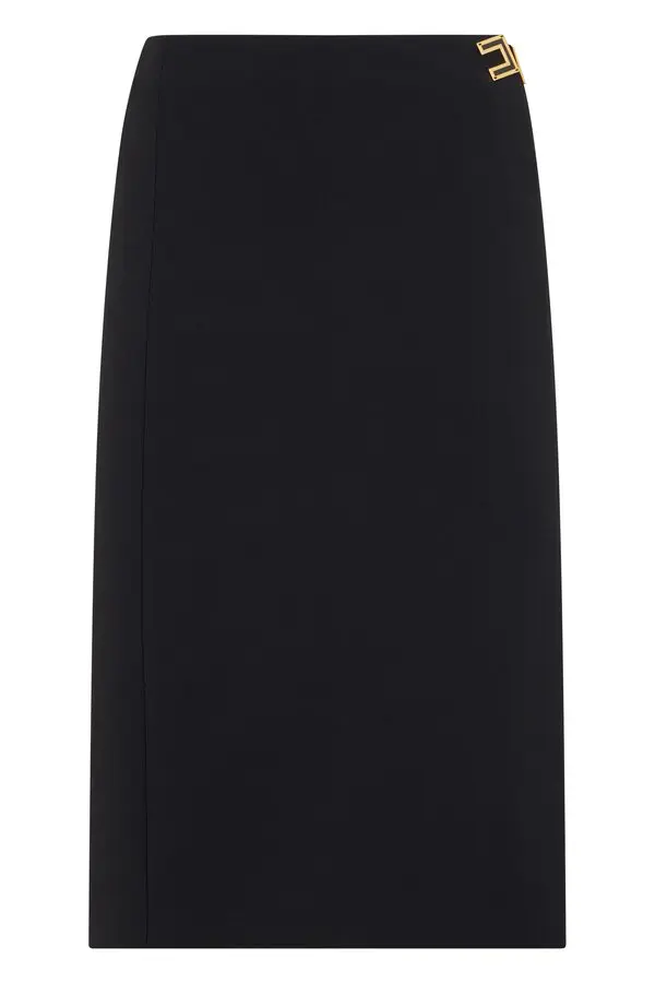 Elisabetta Franchi Midi Straight Skirt - Black