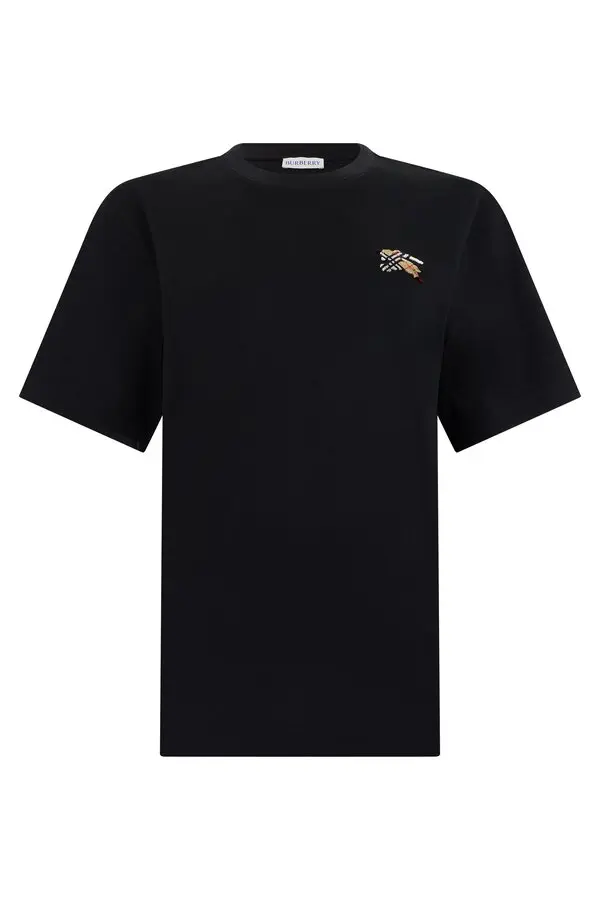 Burberry Embroidered Logo Cotton T-shirt