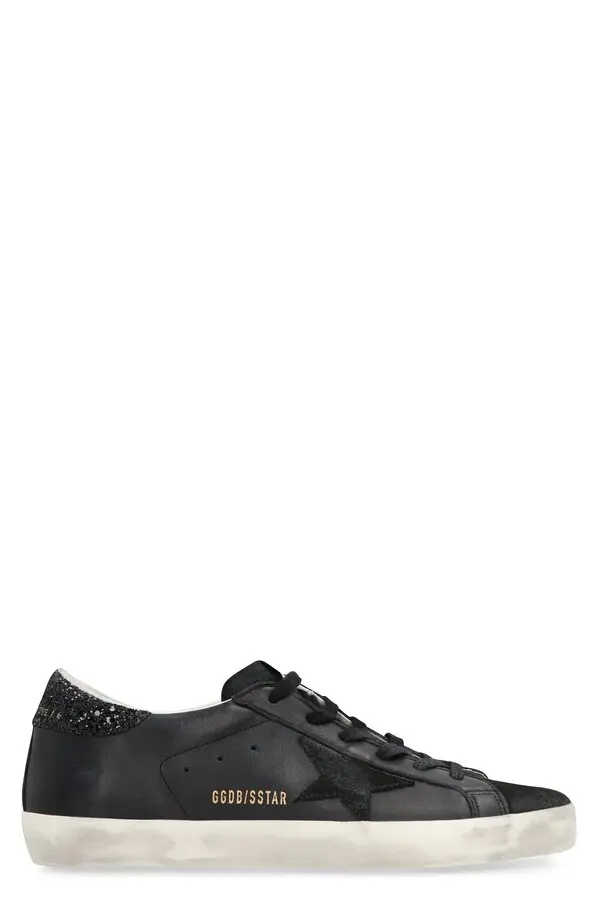 GOLDEN GOOSE Suede Trim Star Patch Glitter Heel Low-top Sneakers