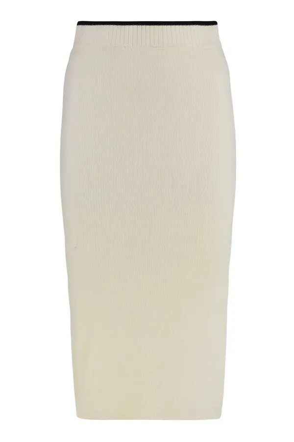 Pinko Ribbed Knit Mini Skirt - White