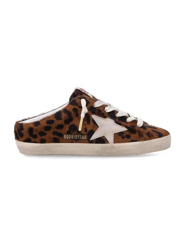 GOLDEN GOOSE Leopard Print Haircalf Low Top Sneakers - Beige/brown/leo