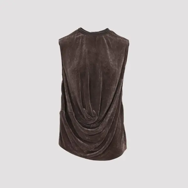 Rick Owens Subhuman Viscose Silk Tank Top - Brown