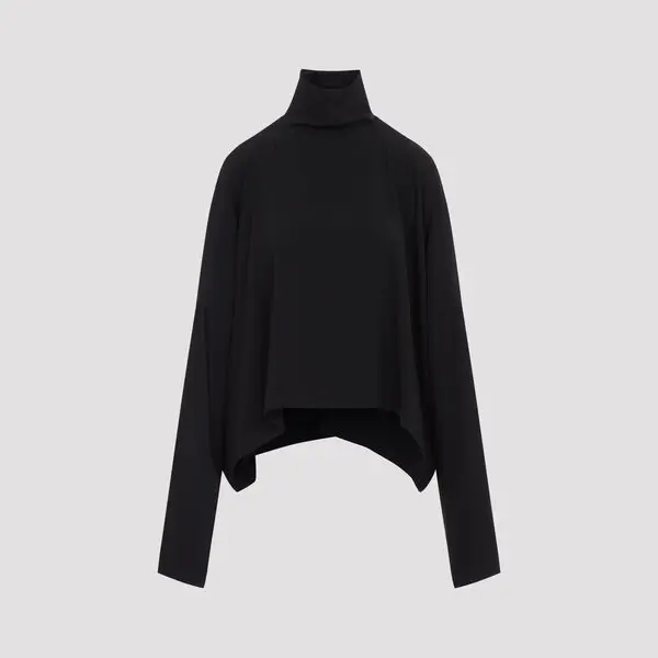 Rick Owens Jumbo Creped Viscose-blend Loose-fit Top - Black
