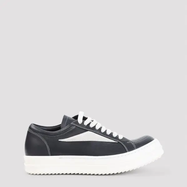 Rick Owens Leather Lace-up High Top Sneakers - Black