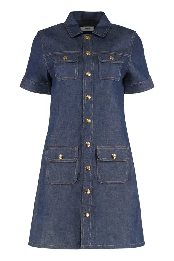 Celine Mini Dress In Raw Wash