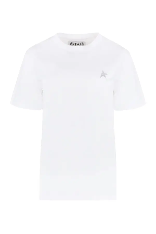 GOLDEN GOOSE Inspired Ribbed Crew-neck Cotton T-shirt - White
