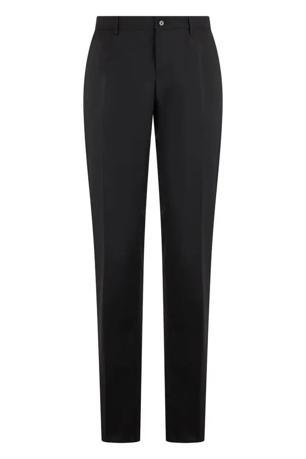 Dolce & Gabbana Slim Fit High Waist Tapered Wool Pants